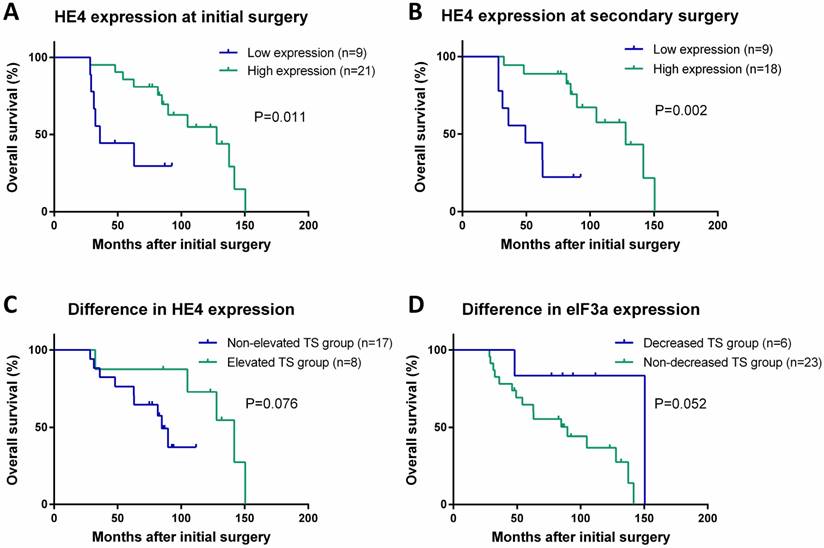 HE4 and eIF3a Expression Correlates with Surgical Outcome and Overall ...