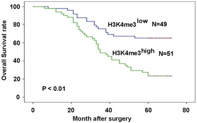 High level of H3K4 tri-methylation modification predicts poor prognosis ...
